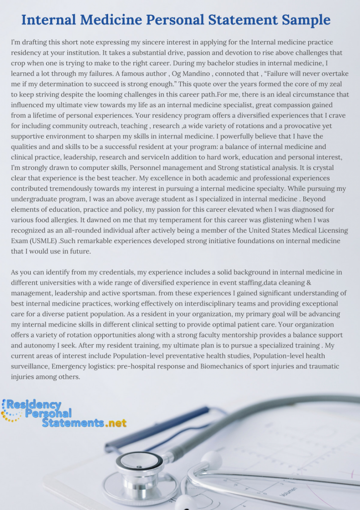 Residency Personal Statement Samples To Ace Your Entrance Residency Personal Statement Samples To Ace Your Entrance