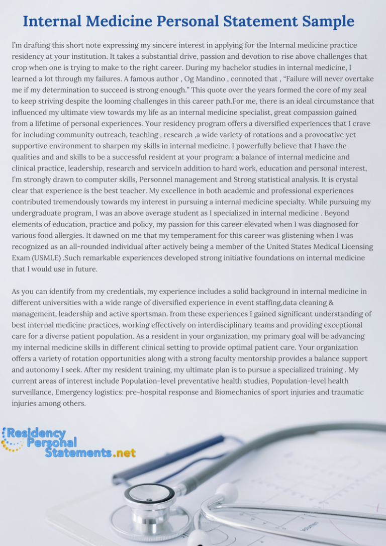 Residency Personal Statement Samples to Ace Your Entrance