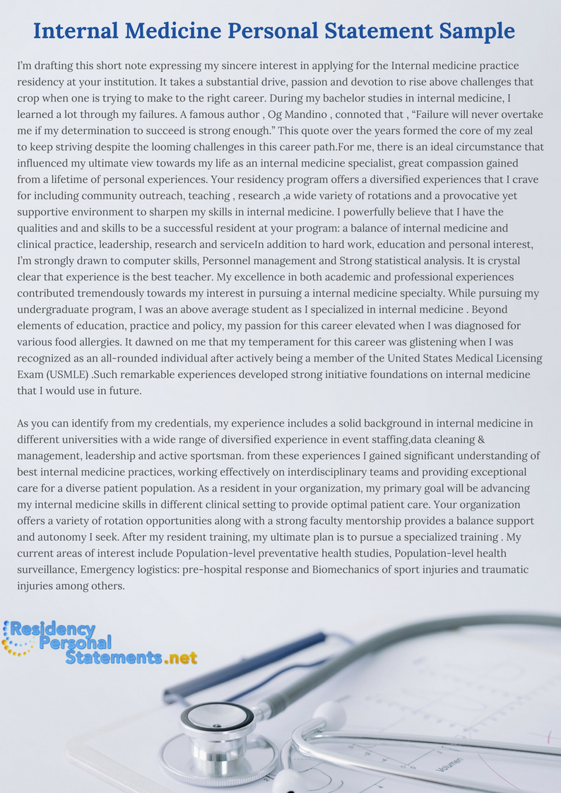 Residency Personal Statement Samples To Ace Your Entrance Residency Personal Statement Samples To Ace Your Entrance